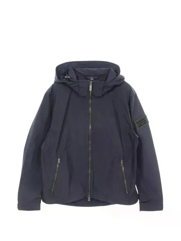 Burberry Hooded Zip-up Jacket - Blue