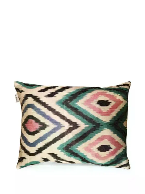 LES-OTTOMANS Ikat-print Cushion