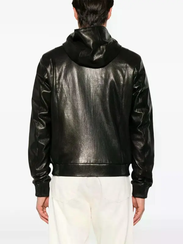 SERGIO MORETTI FIRENZE Hooded Leather Jacket