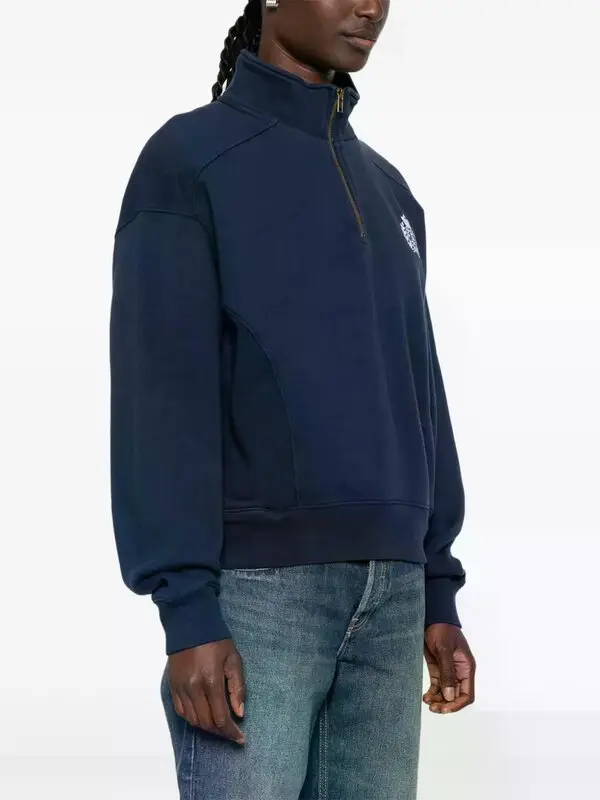 SPORTY & RICH Quarter-zip Sweatshirt With Crest Embroidery