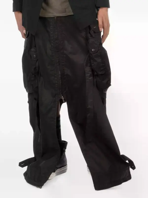 JULIUS Gas Mask Woven Asymmetric Skirt - Black