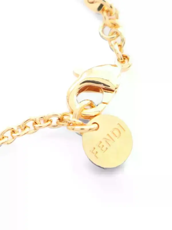 Fendi Forever Ff-logo Enamel Inlay Band Bracelet