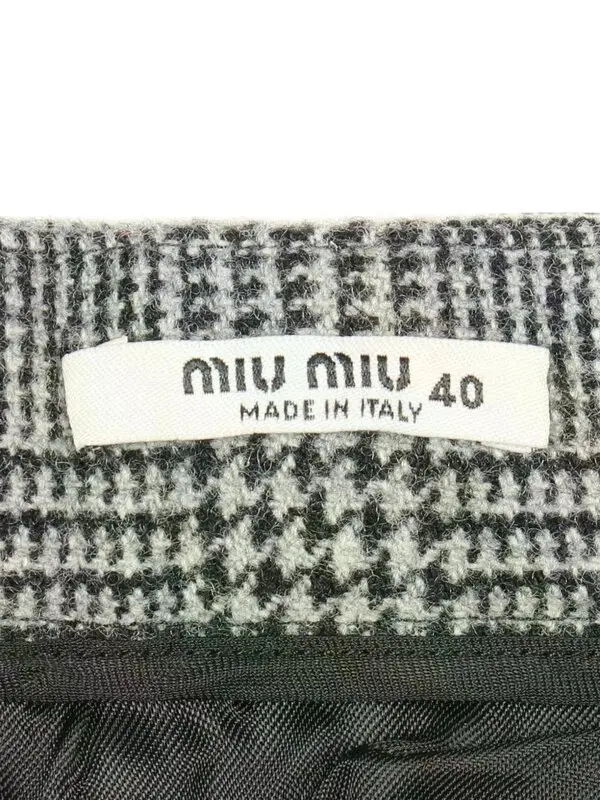 Miu Miu Rhinestone Embellished Plaid Mini Skirt
