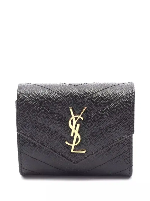 Saint Laurent 2020s Cassandre Trifold Wallet - Black
