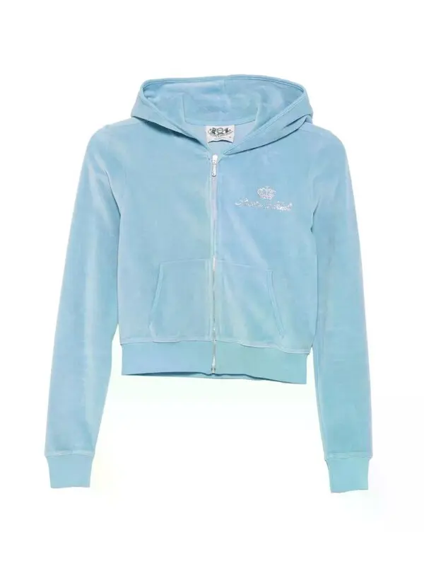 SPORTY & RICH X Juicy Couture Rhinestone Zip-up Hoodie - Blue