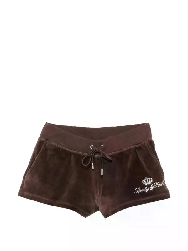 SPORTY & RICH Juicy Couture Velour Shorts - Brown
