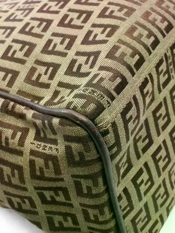 Fendi Zucchino Leather Trimmed Tote Bag