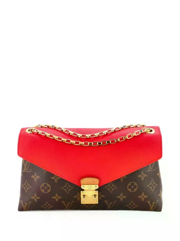 LOUIS VUITTON Pallas Chain Shoulder Bag In Monogram Canvas And Calfskin - Brown