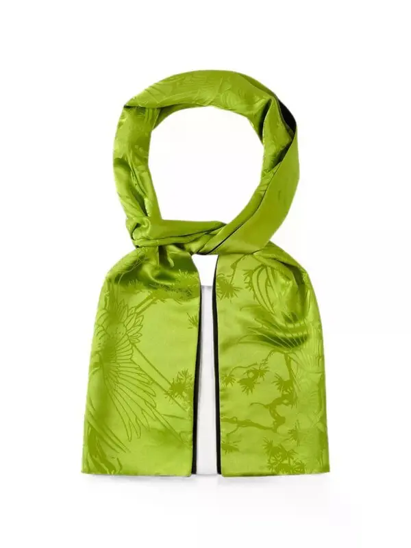 Shanghai Tang Crane And Pine Jacquard Double-sided Scarf