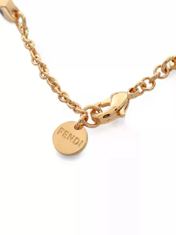 Fendi Tone Ff Logo Enamel Bracelet