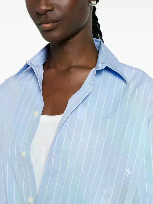 SPORTY & RICH Striped Cotton Shirt