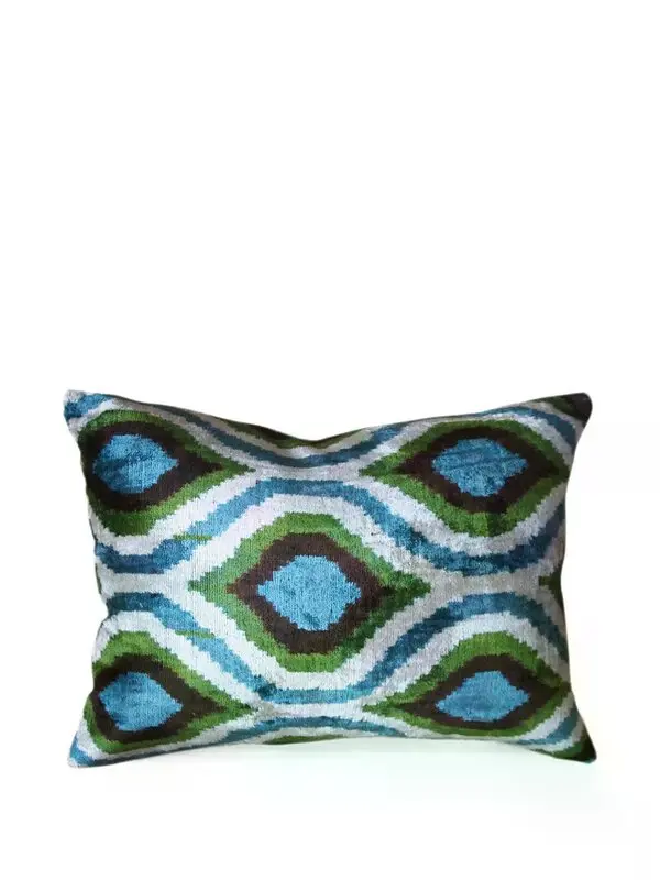 LES-OTTOMANS Ikat-print Cushion