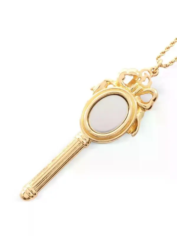 Dior Tone Mirror Motif Rope Chain Necklace