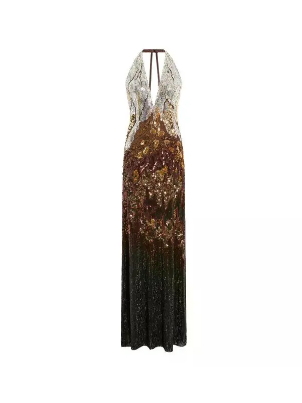 Jenny Packham Wild Rose Embellished Dress - Brown