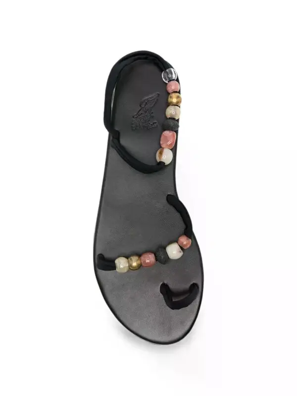 ANCIENT GREEK SANDALS Eleftheria Bead-embellished Sandals - Black