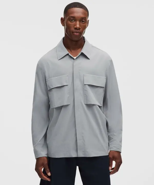 Lululemon Unshaken Long-sleeve Collared Shirt - Feather Grey