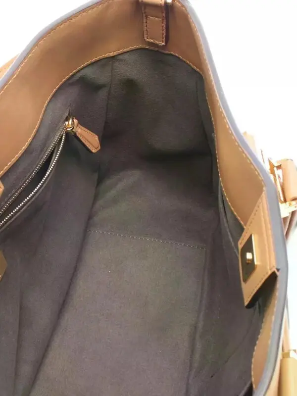 Fendi Ff Logo Leather Tote Bag