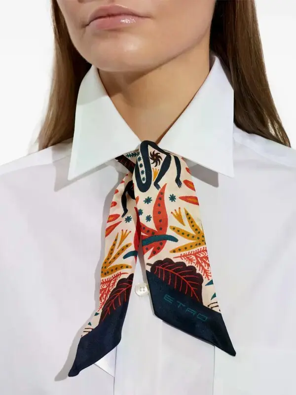 Etro X Tabby Booth Monkey-print Silk Scarf