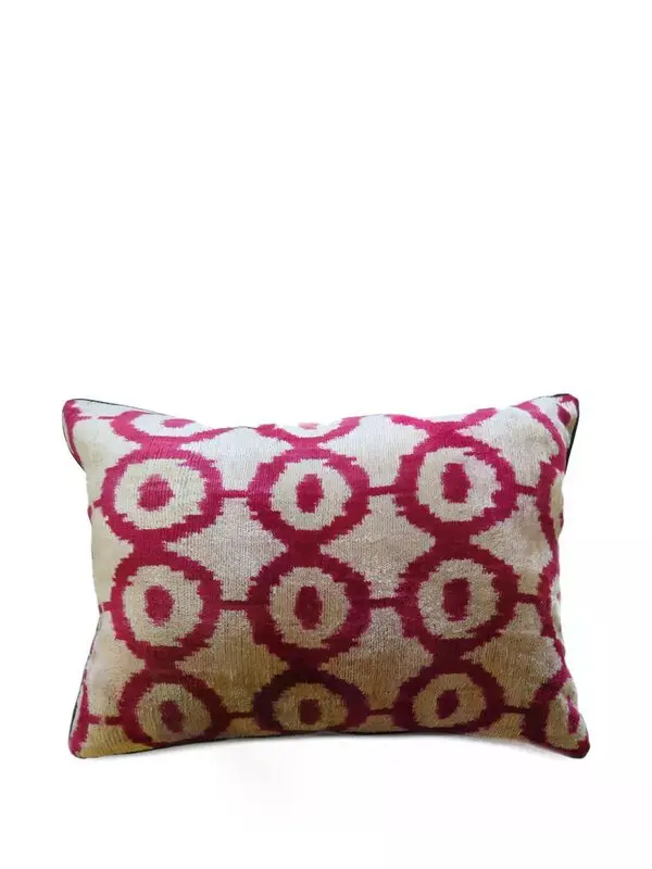 LES-OTTOMANS Ikat-print Cushion