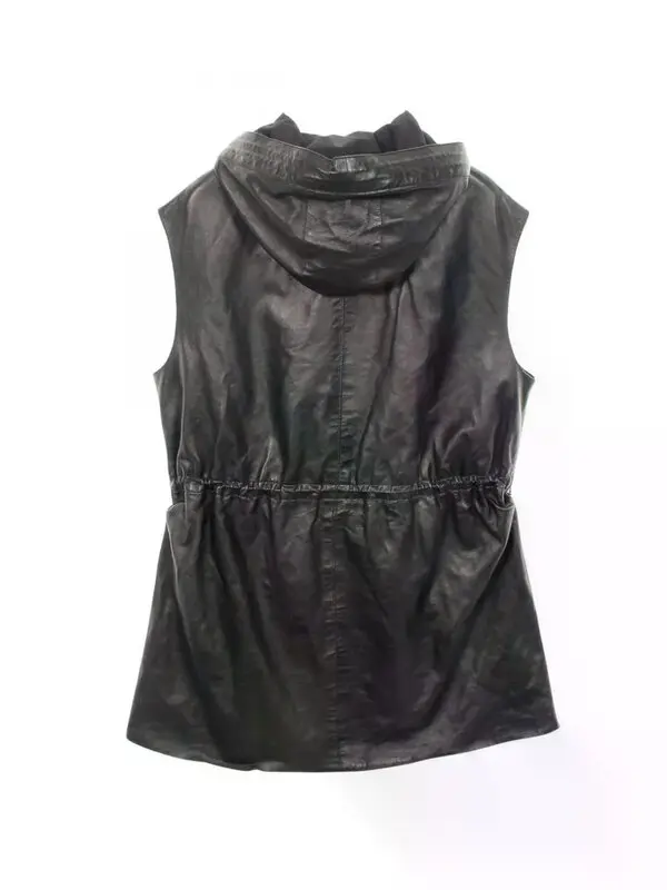 Hermès Hooded Leather Gilet Coat