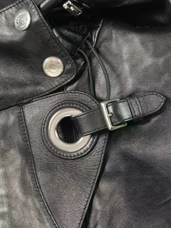 Hermès Hooded Leather Gilet Coat