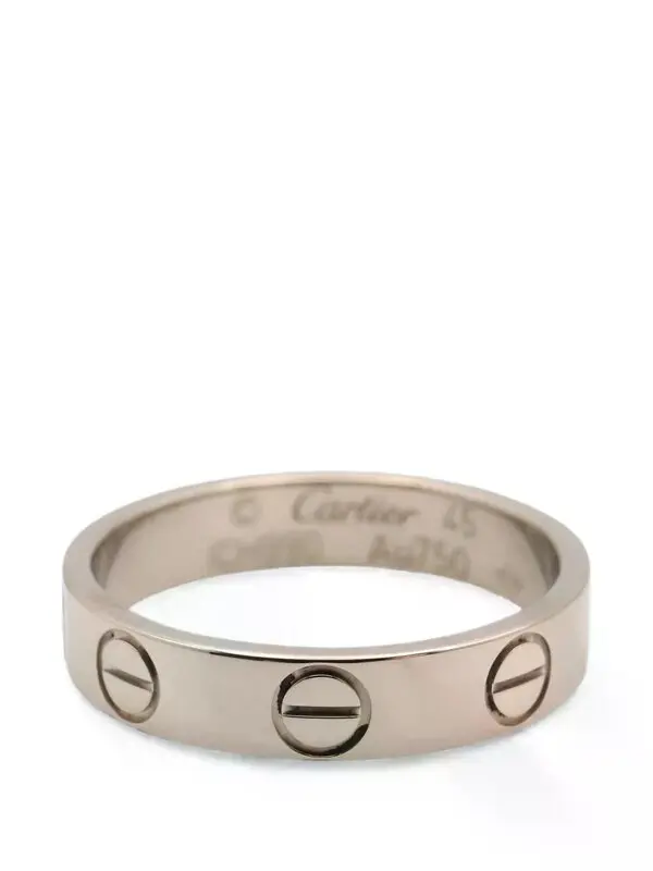 Cartier 18k White Gold Love Motif Ring - Silver