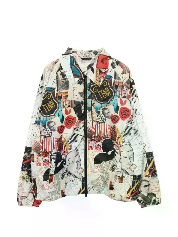 Fendi Graphic Print Zip-up Jacket