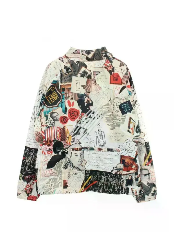 Fendi Graphic Print Zip-up Jacket