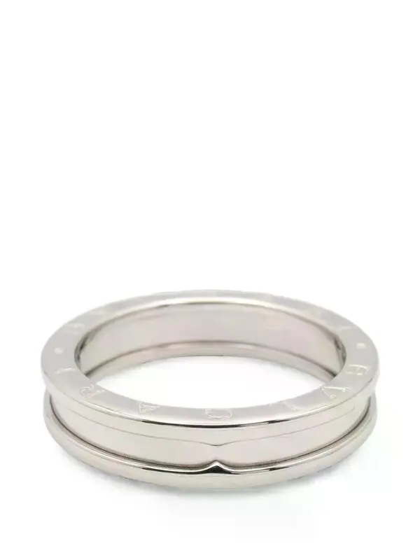 BVLGARI 18k White Gold B.zero1 Logo Engraved Ring
