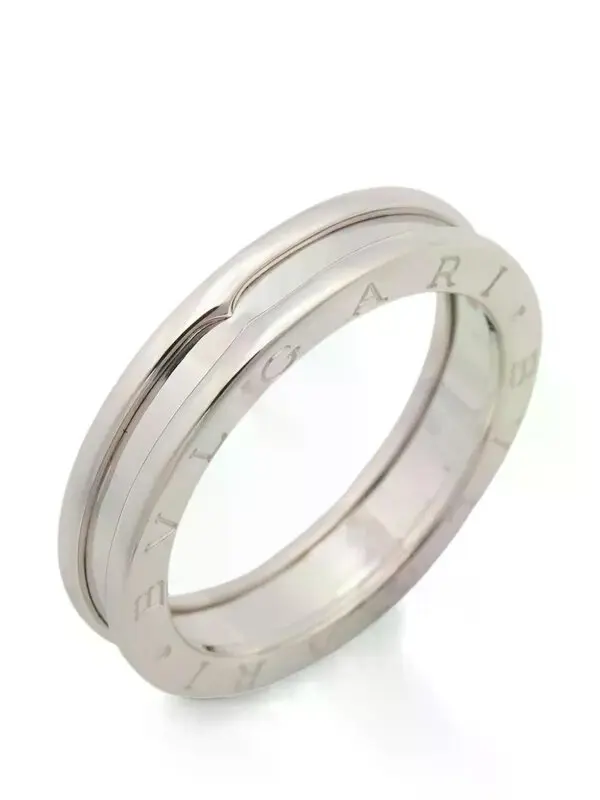BVLGARI 18k White Gold B.zero1 Logo Engraved Ring