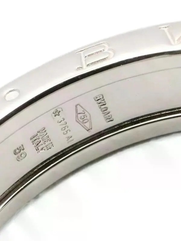 BVLGARI 18k White Gold B.zero1 Logo Engraved Ring