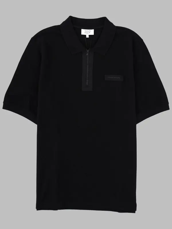 Maison Kitsuné Polo Con Zip E Patch Logo