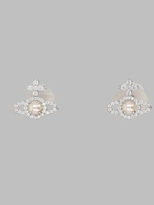 VIVIENNE WESTWOOD Orecchini 'olympia' Con Perle - Silver