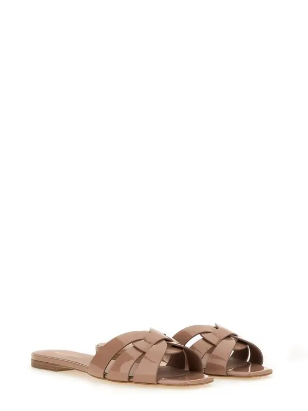 Saint Laurent Nu Pieds Tribute 05 Flat Sandals - Beige
