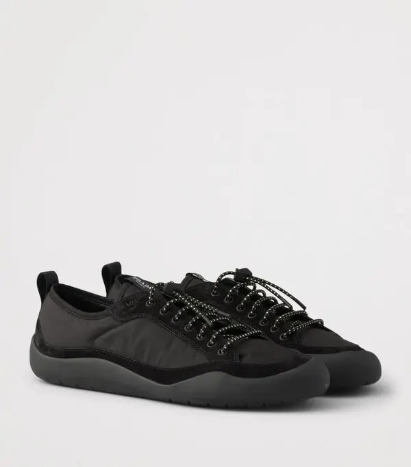 Prada Re-nylon And Suede Speedrock Sneakers - Black