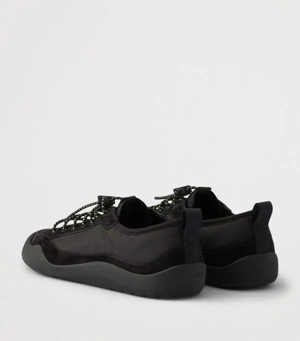 Prada Re-nylon And Suede Speedrock Sneakers - Black