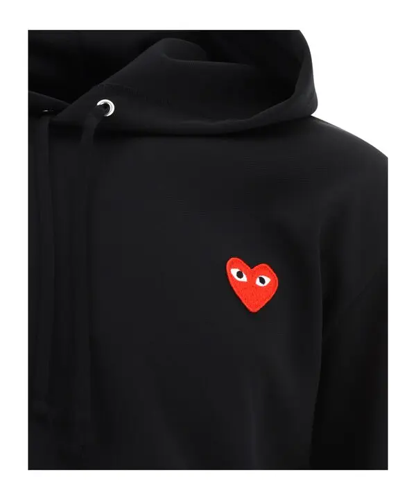 Play Comme Des Garcon Heart Logo Hooded Sweater