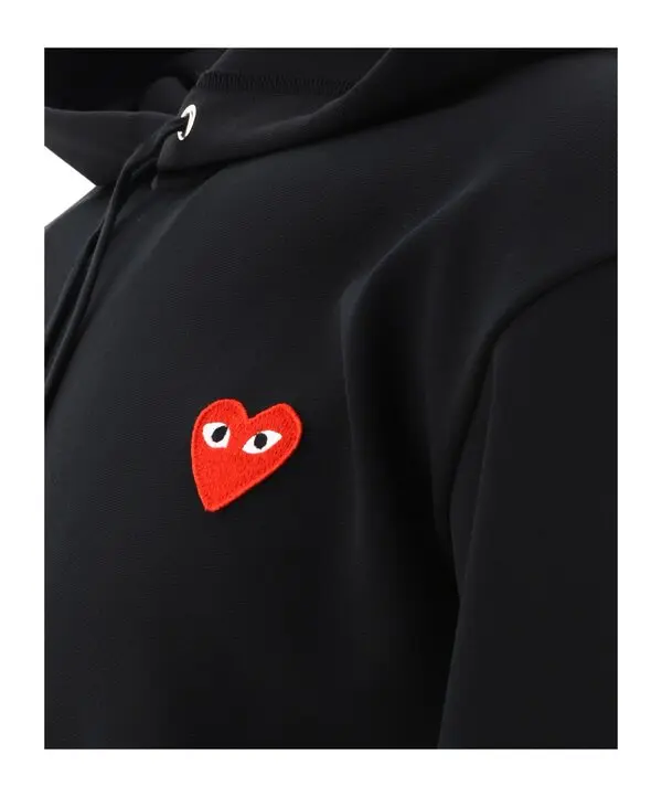 Play Comme Des Garcon Heart Logo Hooded Sweater