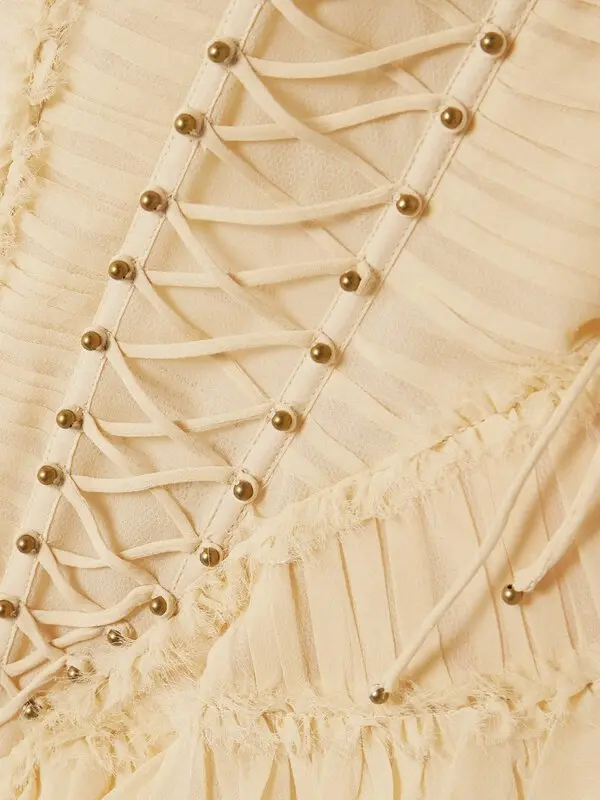 Zimmermann Rebellion Corset Top With Ruffle Trim