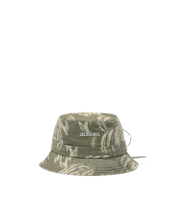 Jacquemus Le Gadjo Logo Lettering Bucket Hat - Light Gray