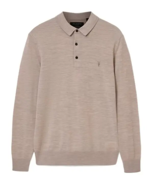 ALLSAINTS Mode Polo Sweater - Lime Brown