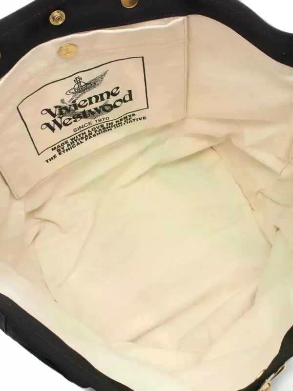VIVIENNE WESTWOOD Orb Plaque Tote Bag - Black
