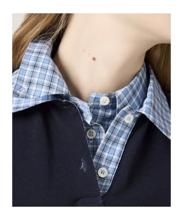 Miu Miu Checked Cropped Shirt - Light Blue/blue