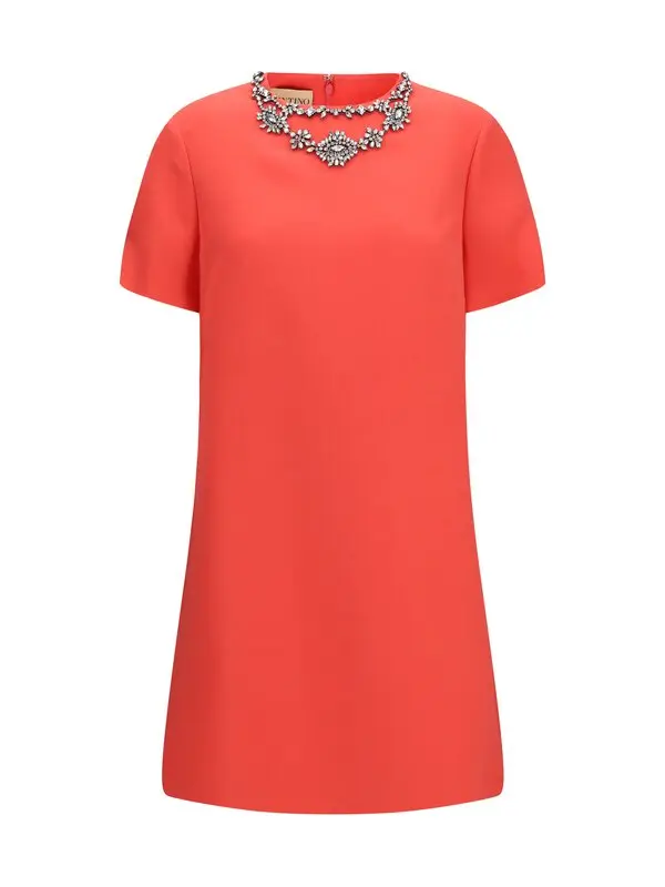 Valentino Garavani Embellished Crewneck Dress - Pink