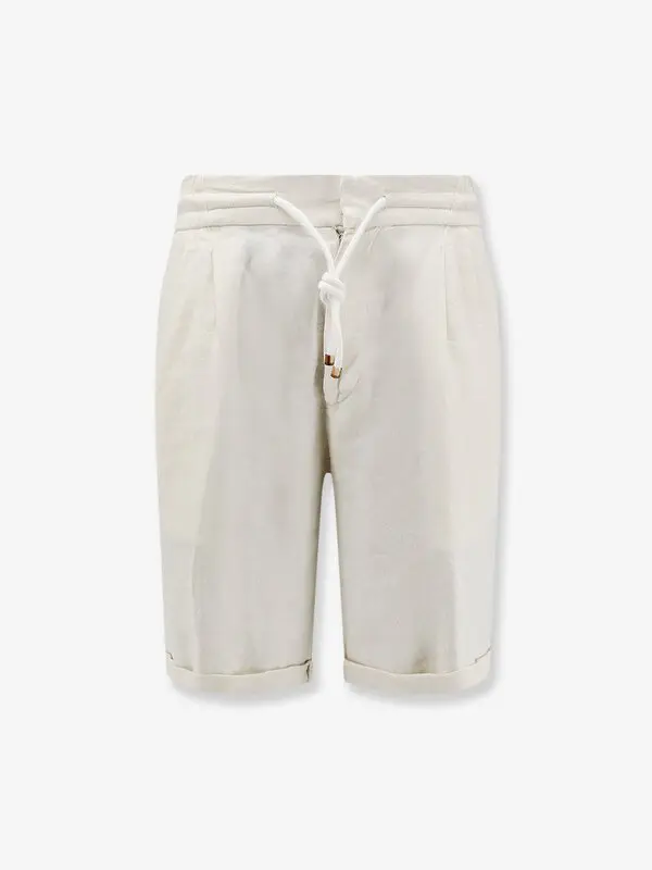 Brunello Cucinelli Linen Bermuda Shorts With Drawstring