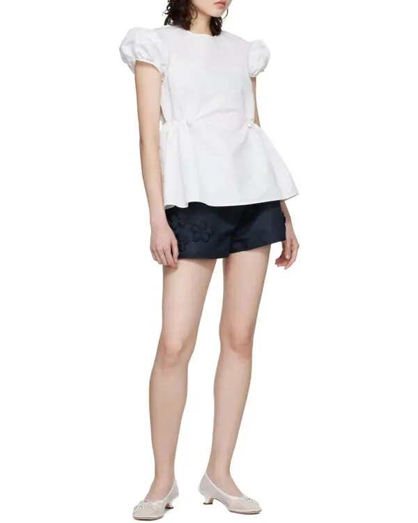 Cecilie Bahnsen Floral Embellished Shorts