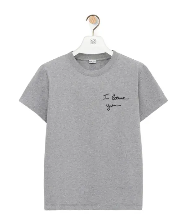 Loewe Anagram Embroidered Crewneck T-shirt - Grey