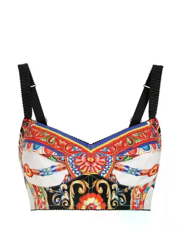 Dolce & Gabbana Carretto-print Poplin Top