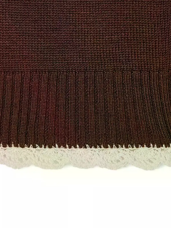 GANNI Logo-patch Crochet-trim Sweater