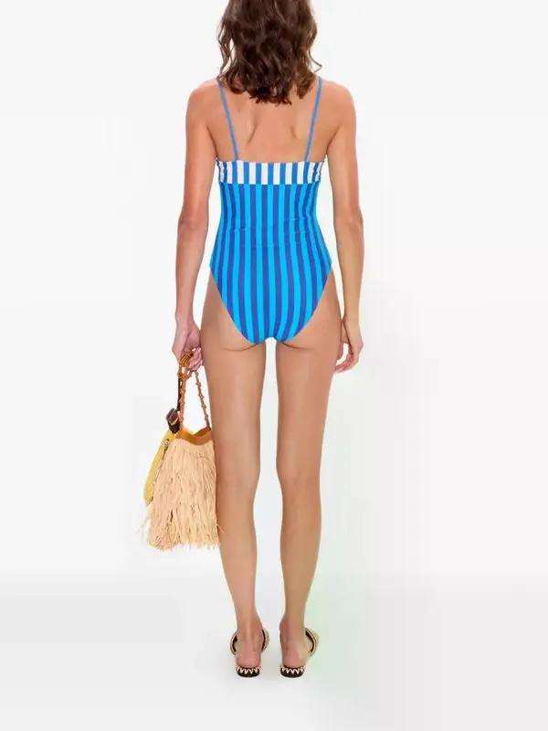 SIMONMILLER V-neck Striped Swimsuit